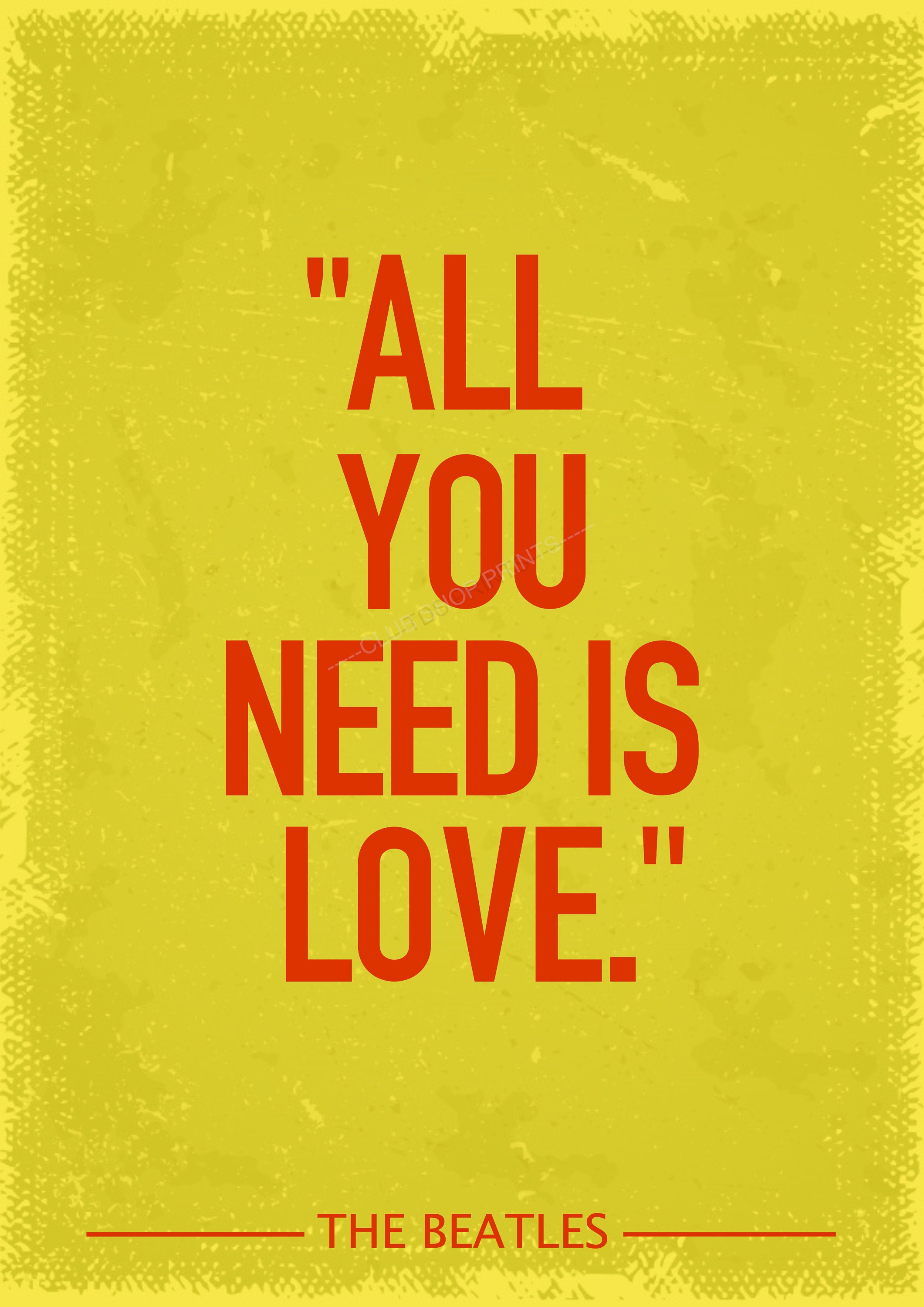 The Beatles All You Needs Is Love Art Print Etsy