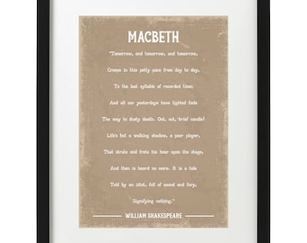 Lady Macbeth Look Like the Innocent Flower Quote Unframed Shakespeare ...