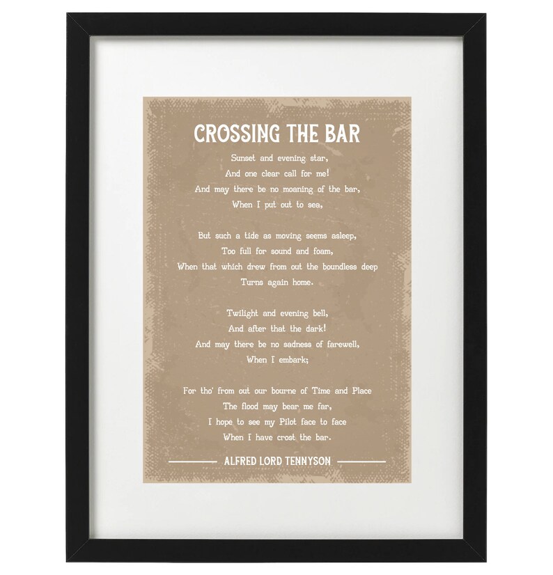 Alfred Lord Tennyson Crossing the Bar Poem Art Print - Etsy UK