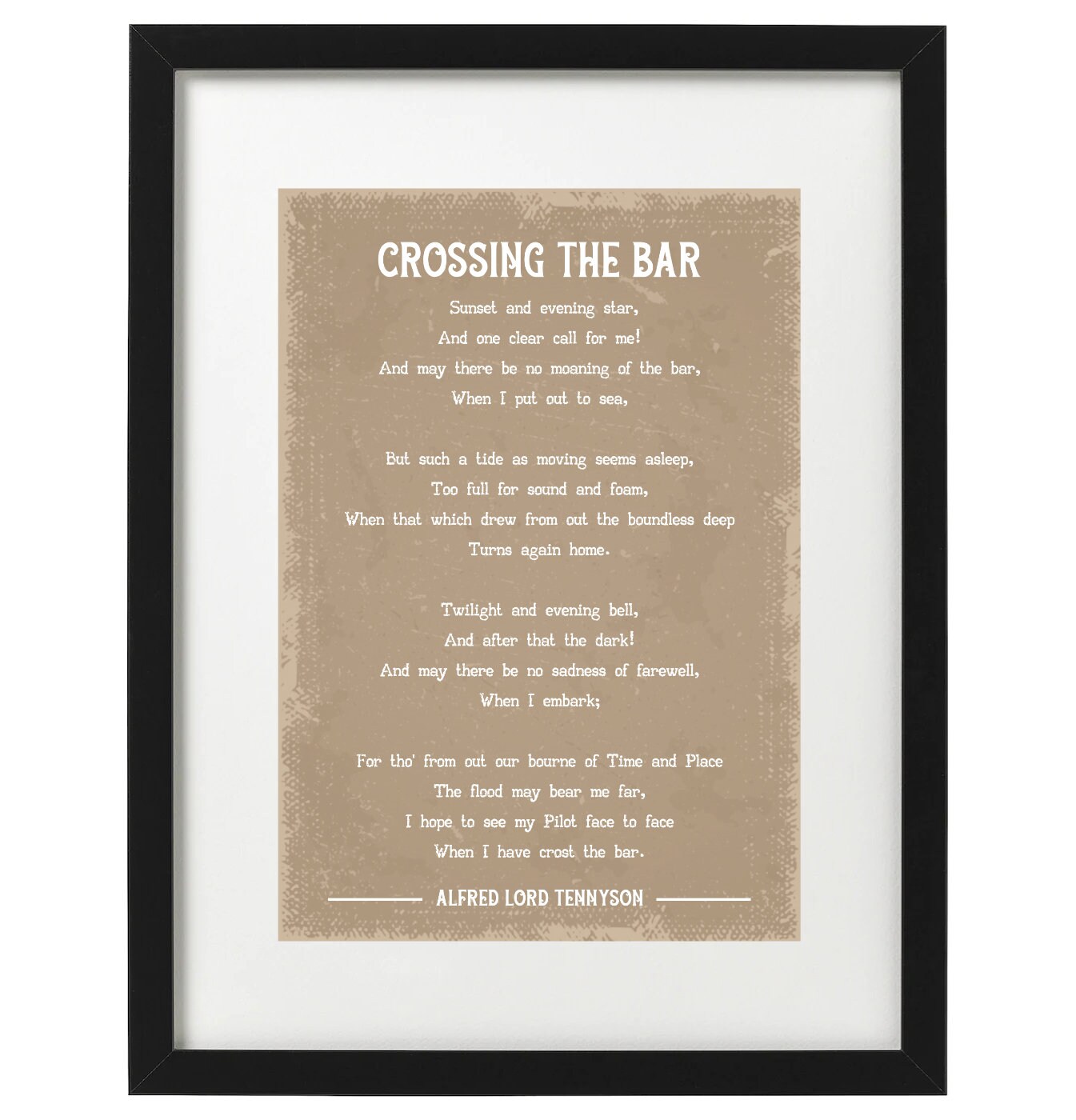 Alfred Lord Tennyson Crossing the Bar Poem Art Print - Etsy UK