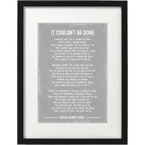 Edgar Albert Guest It Couldn't Be Done Poem Art Print - Etsy UK