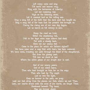 James Weldon Johnson Lift Every Voice and Sing Poem Art Print - Etsy