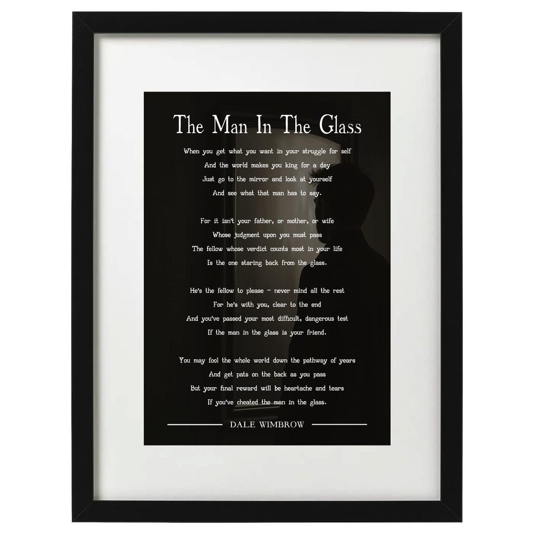 Dale Wimbrow the Man in the Glass Poem Art Print - Etsy