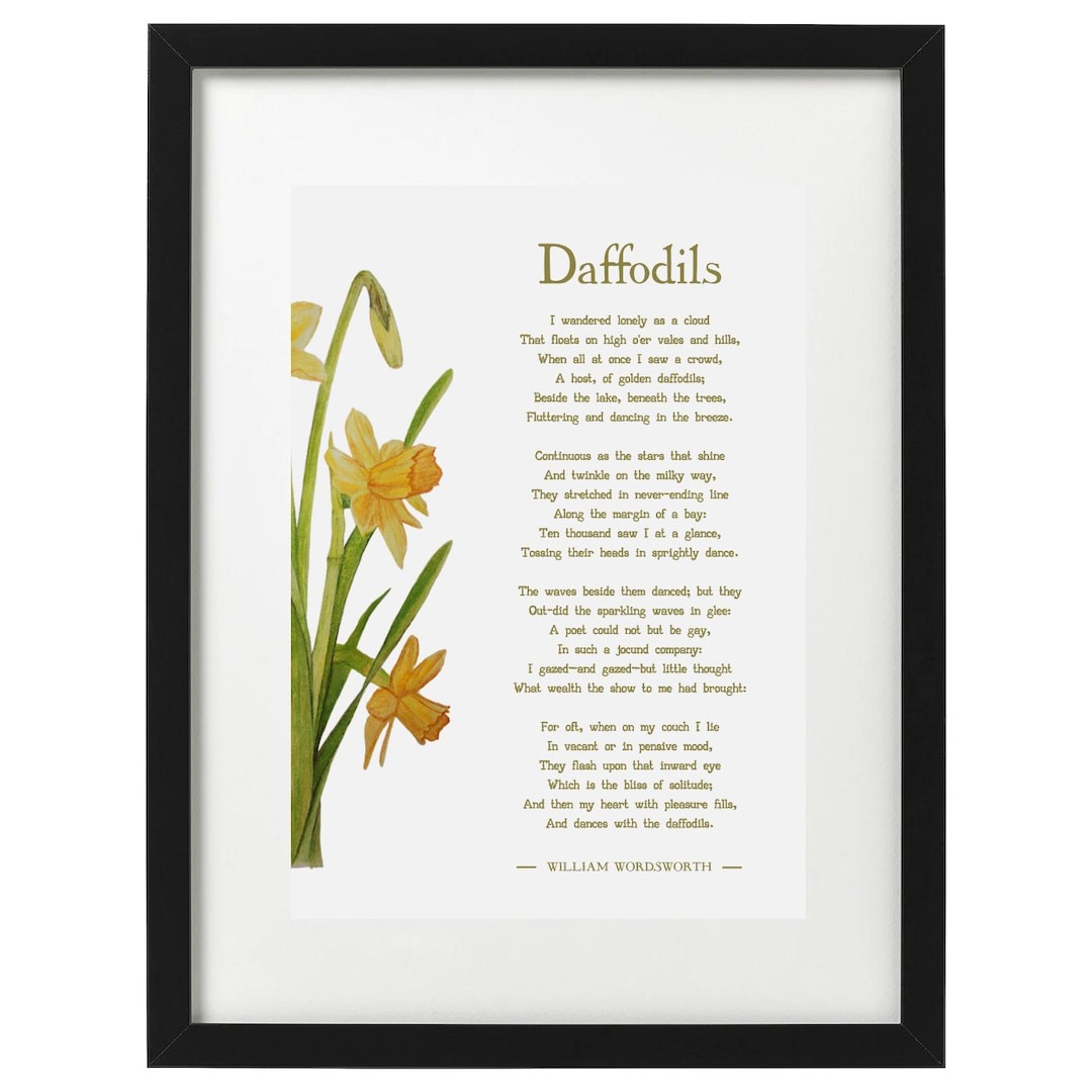 William Wordsworth Daffodils Poem Art Print - Etsy
