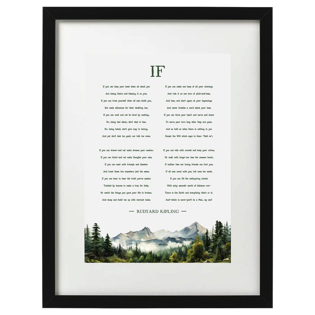 Rudyard Kipling If Poem Art Print - Etsy