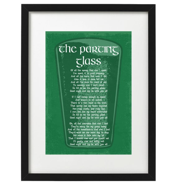 The Parting Glass Traditional Irish Song Art Print - Etsy