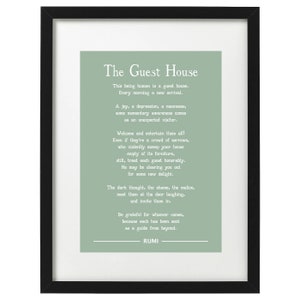 Rumi the Guest House Poem Art Print - Etsy