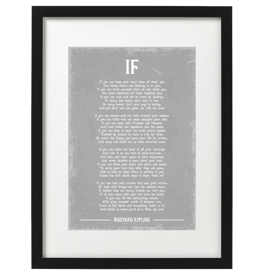 Rudyard Kipling If Poem Art Print - Etsy