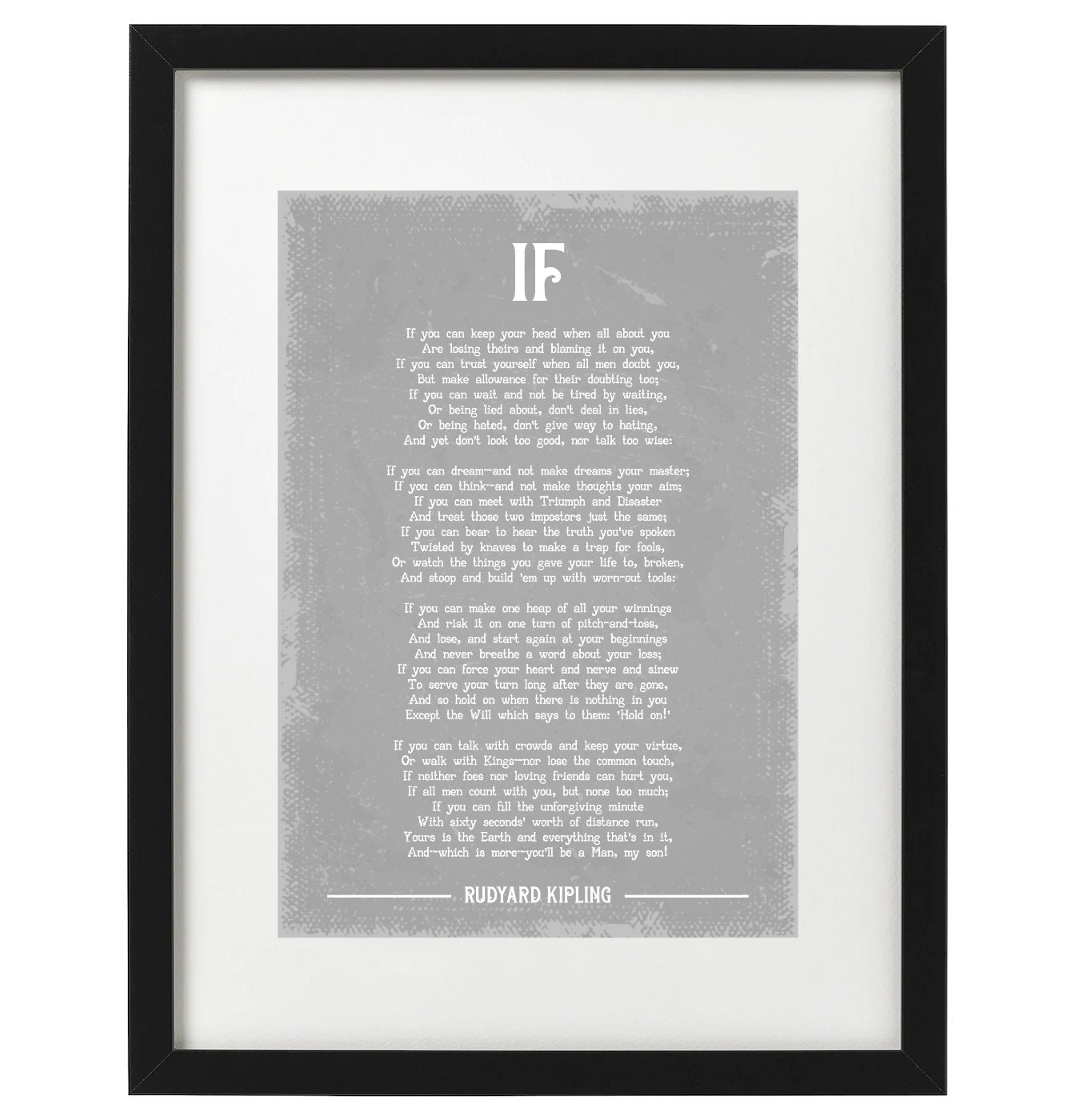 Rudyard Kipling If Poem Art Print - Etsy