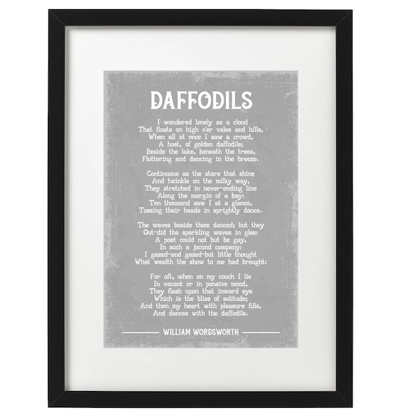 William Wordsworth Daffodils Poem Art Print | Etsy