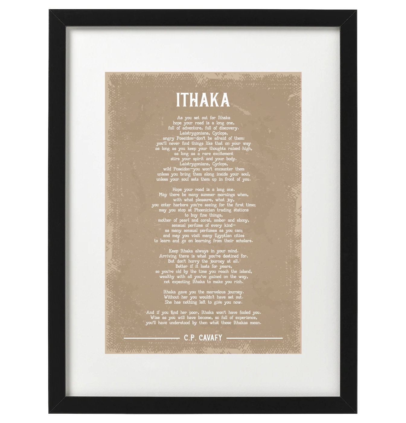 C.P. Cavafy Ithaka Gedicht Kunstdruck - Etsy.de