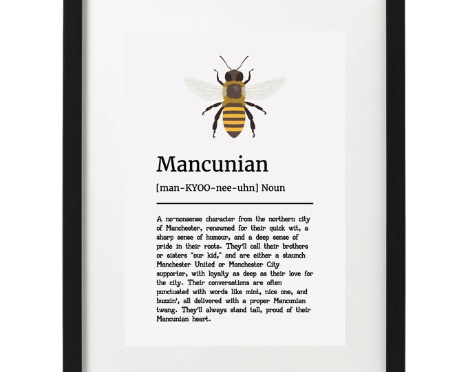 Manchester Quote Phrase Dictionary Print Poster in A1, A2, A3 or A4 - Etsy
