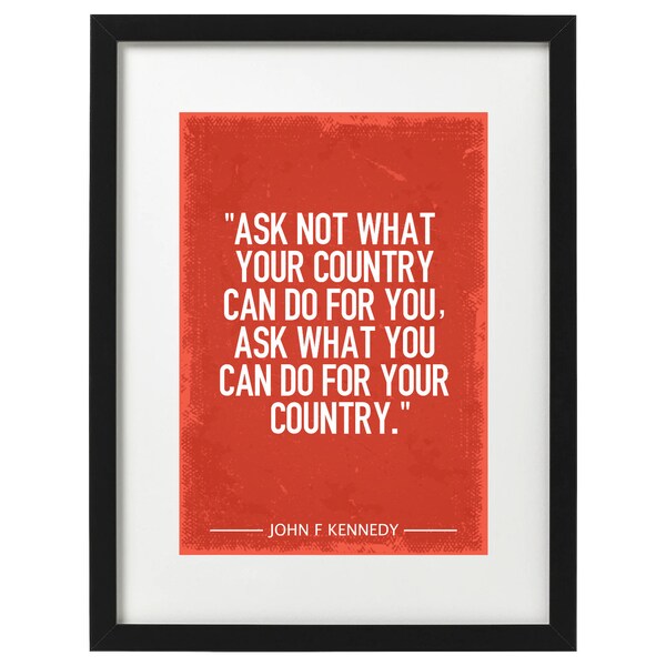 Jfk Quote Poster Art - Etsy