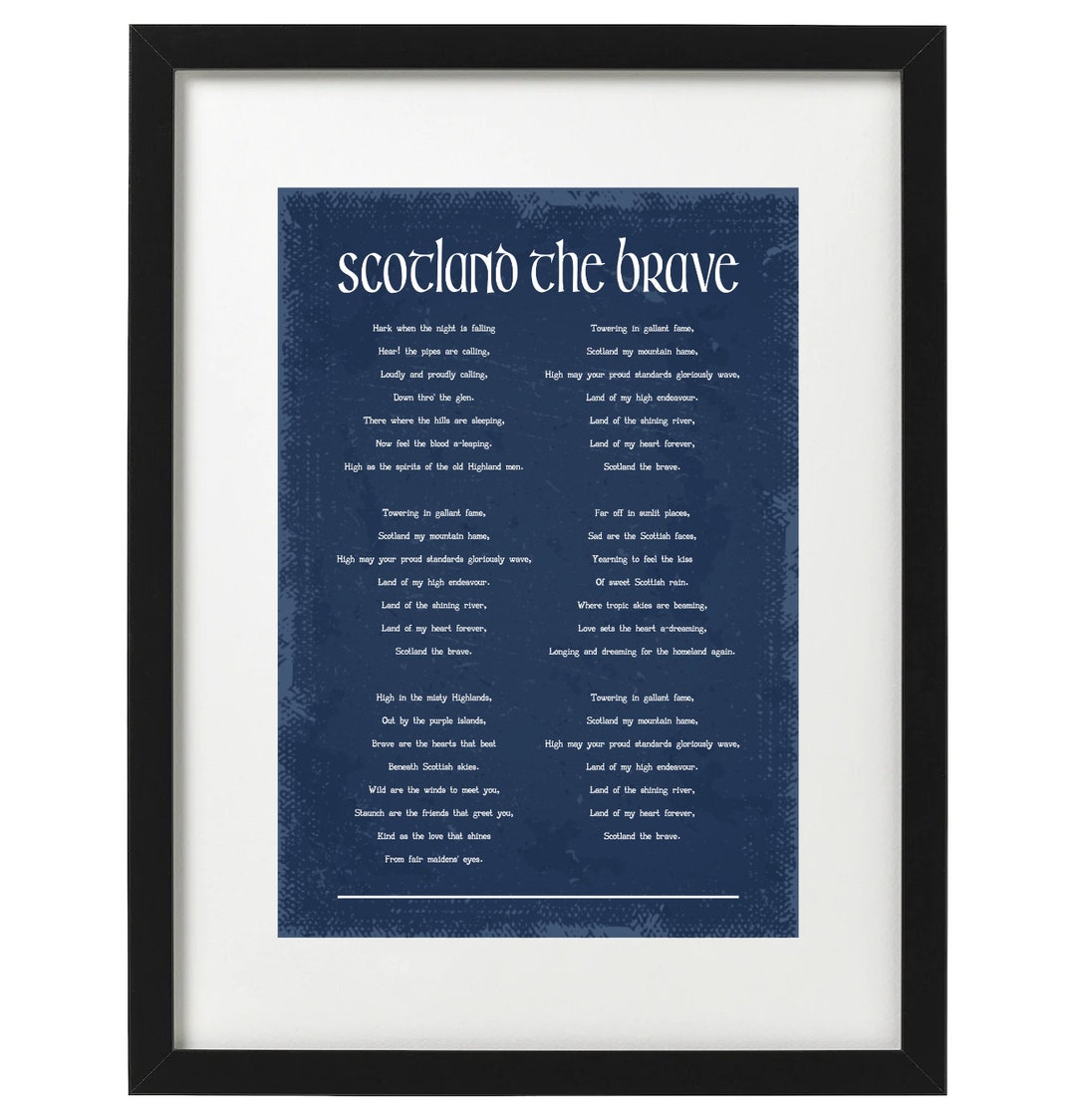 Scotland the Brave Traditional Scottish Song Art Print - Etsy