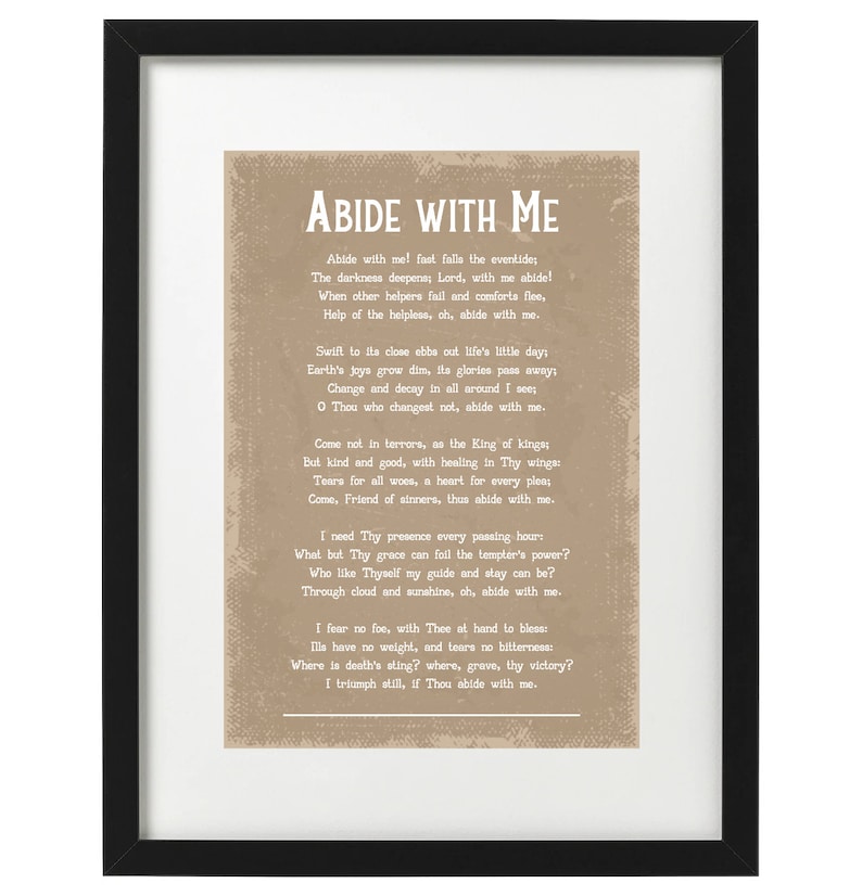 Abide With Me Christian Hymm Lyrics Art Print - Etsy