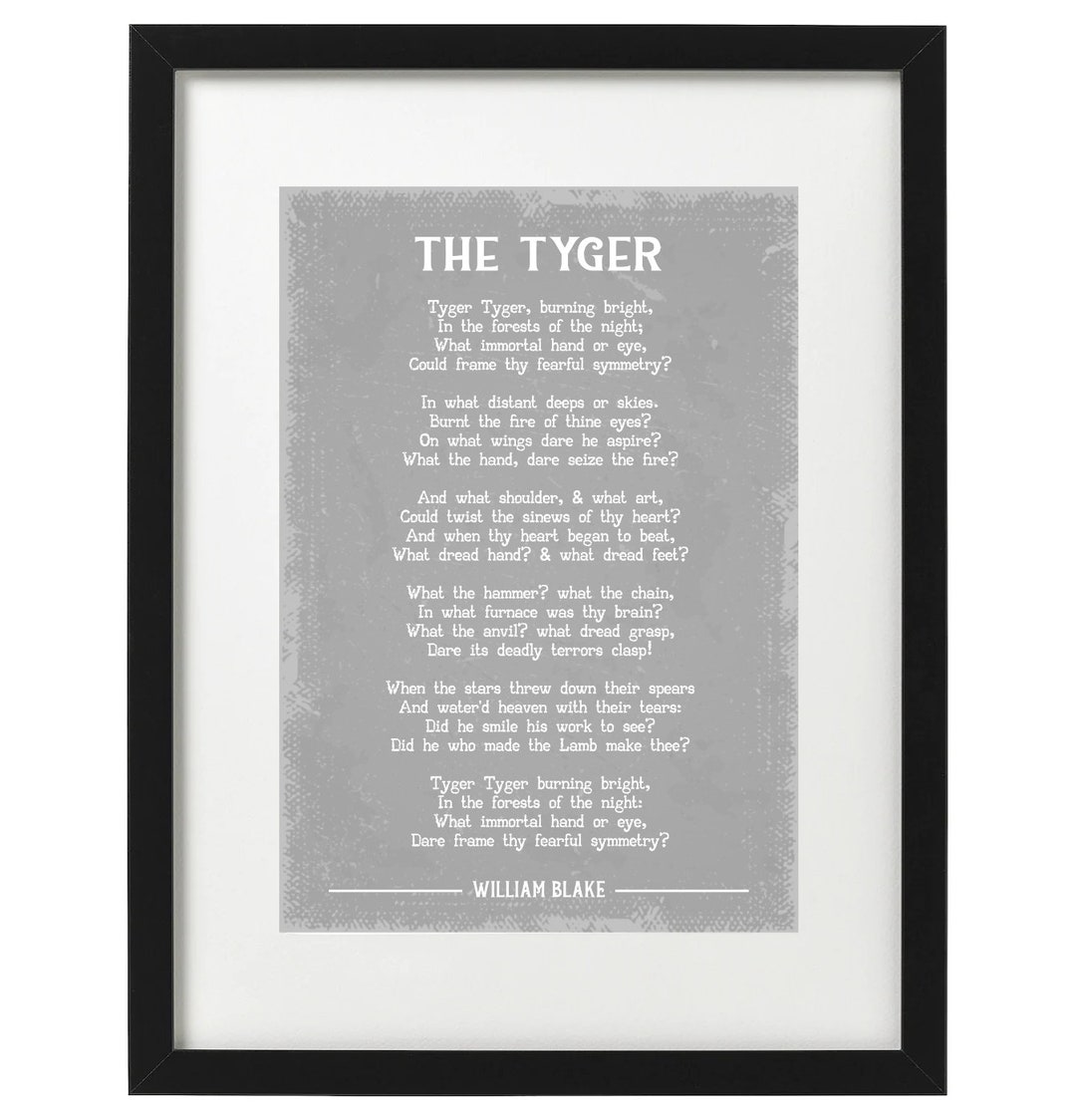 William Blake the Tyger Poem Art Print - Etsy