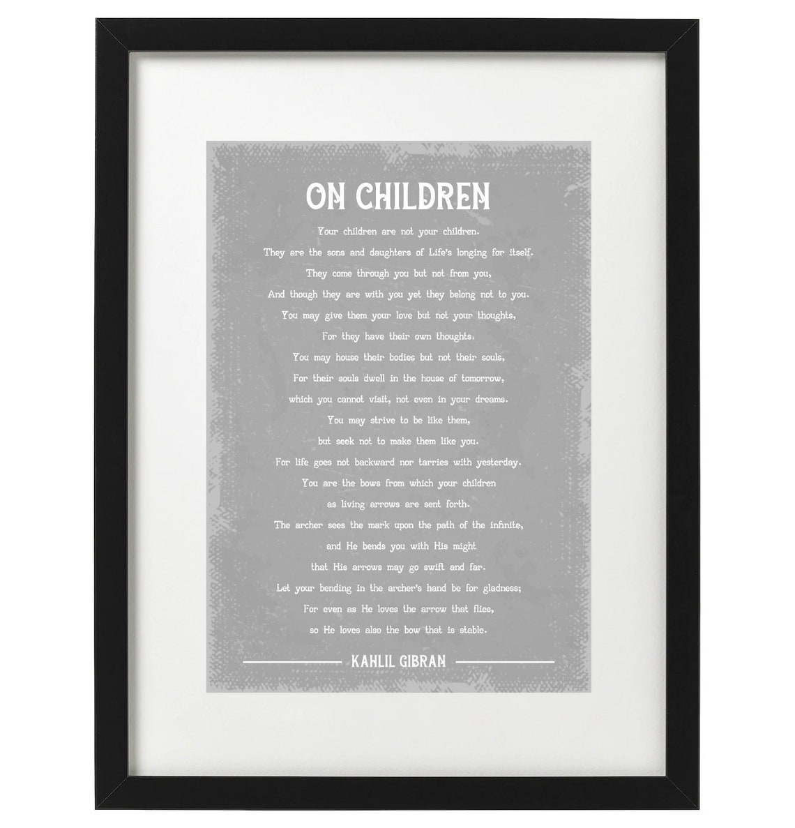 Kahlil Gibran on Children Poem Art Print - Etsy UK