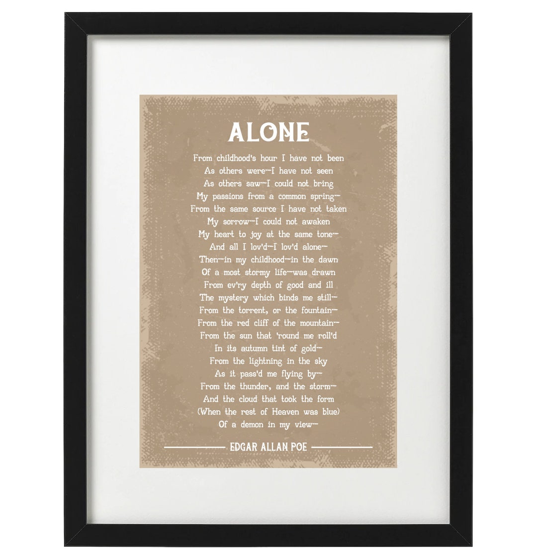 Edgar Allan Poe Alone Poem Art Print - Etsy