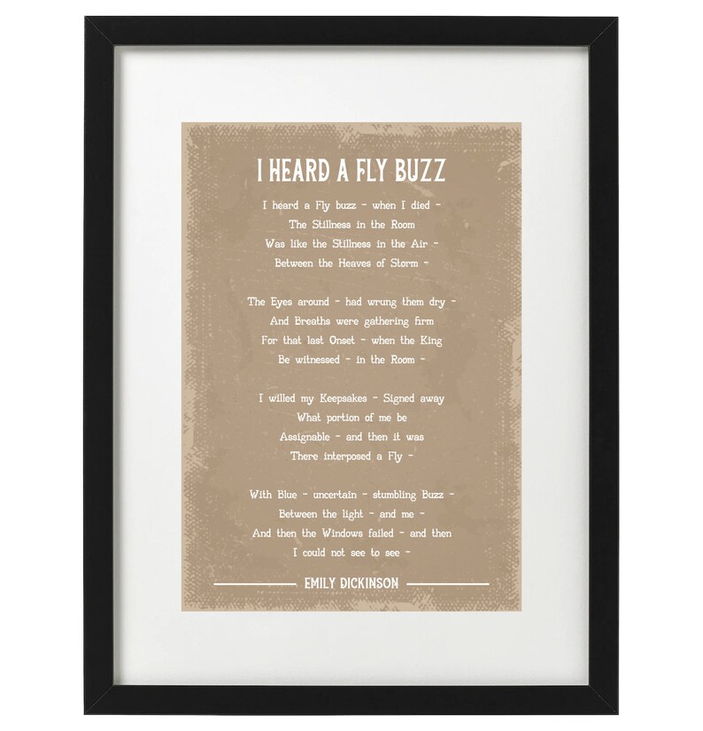 Emily Dickinson I heard a fly buzz poem art print | Etsy