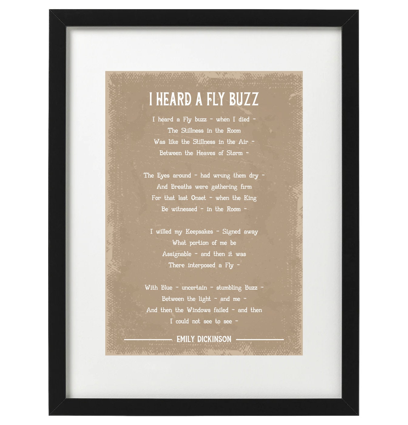 Emily Dickinson I Heard a Fly Buzz Poem Art Print - Etsy