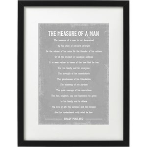 Grady Poulard the Measure of a Man Poem Art Print - Etsy