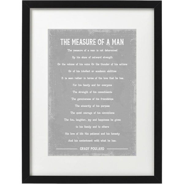 Measure of the Man Poem - Etsy