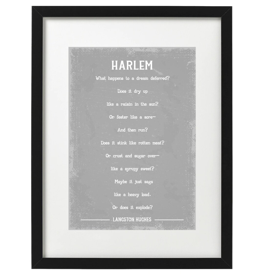Langston Hughes Harlem Poem Art Print - Etsy