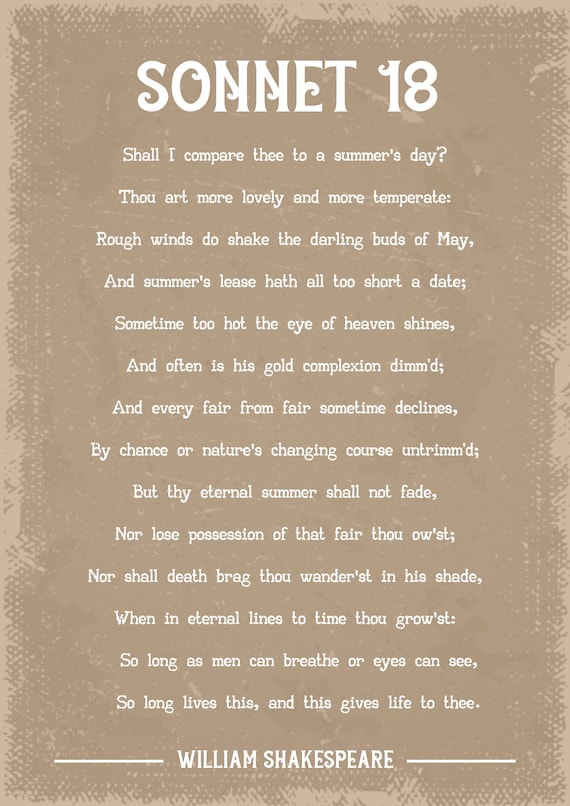 William Shakespeare Sonnet 18