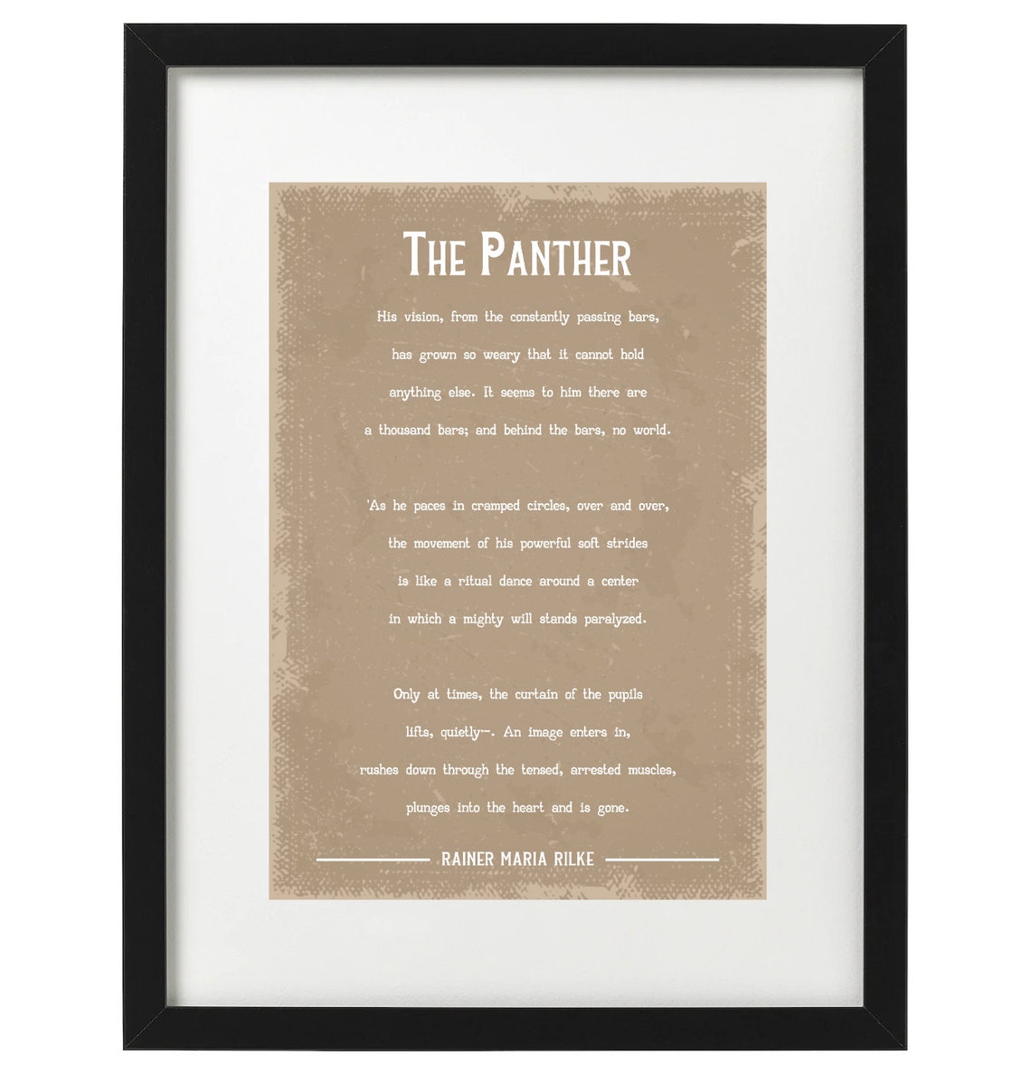 Rainer Maria Rilke the Panther Poem Art Print - Etsy