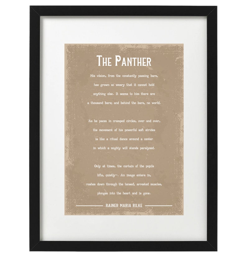 Rainer Maria Rilke the Panther Poem Art Print - Etsy