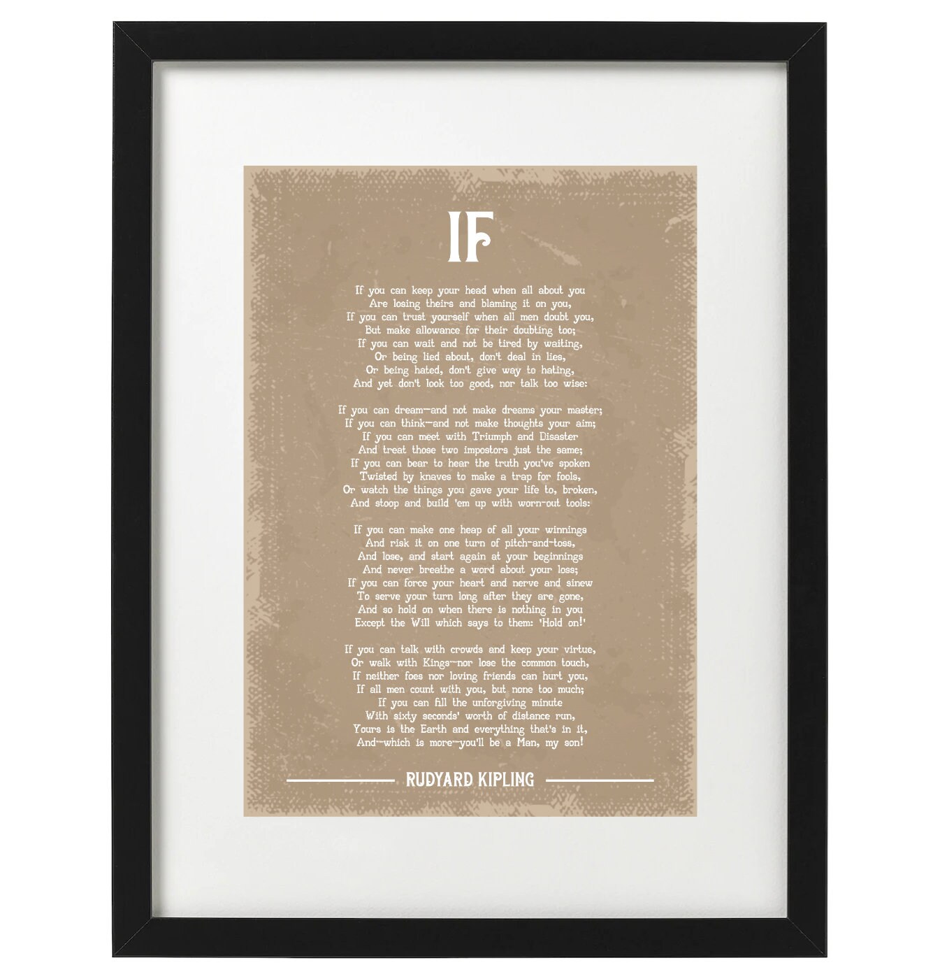 Rudyard Kipling If Poem Art Print - Etsy UK