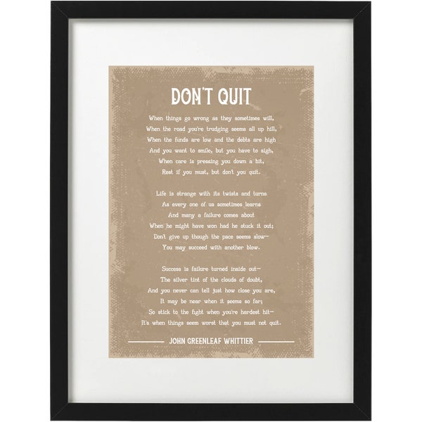 Dont Quit Poem - Etsy