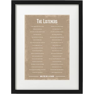 Walter De La Mare the Listeners Poem Art Print - Etsy UK