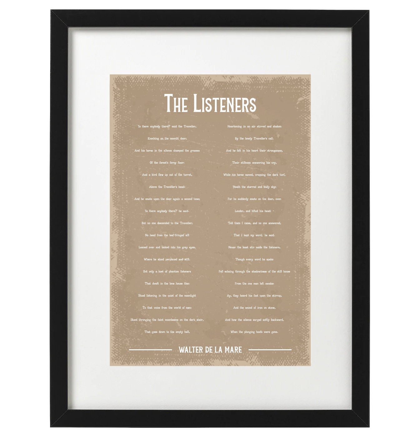 Walter De La Mare the Listeners Poem Art Print - Etsy
