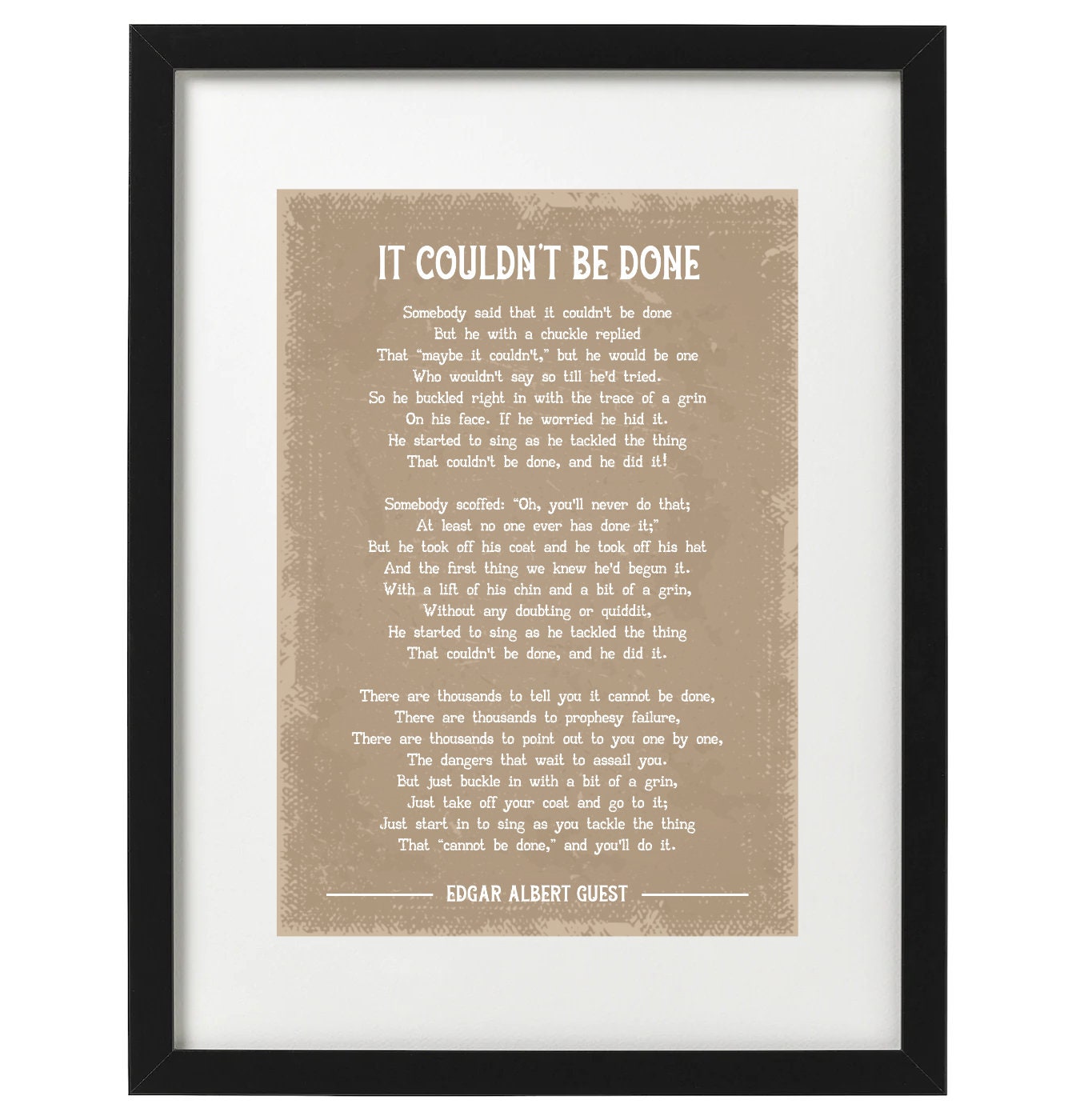 Edgar Albert Guest It Couldn't Be Done Art Print - Etsy UK