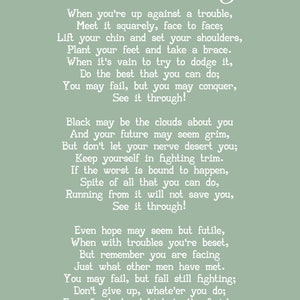 Edgar Albert Guest See It Through Poem - Etsy