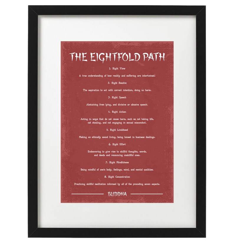 Buddhism the Eightfold Path Buddha Art Print - Etsy