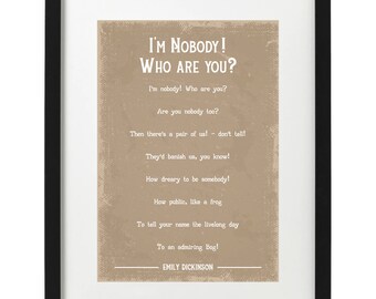 Emily Dickinson, I'm Nobody Who Are You Emily Dickinson Poem, Emily ...