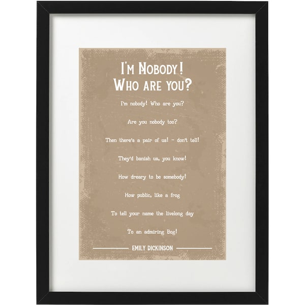 Emily Dickinson I Am Nobody - Etsy