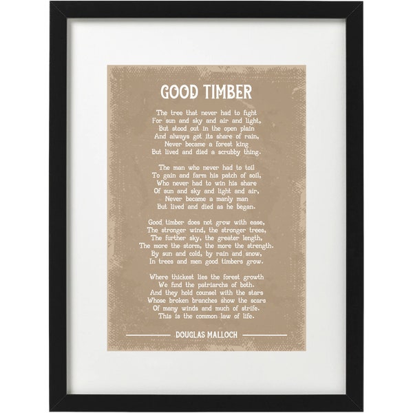 Good Timber Poem - Etsy