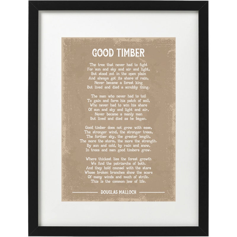 Good Timber Poem - Etsy