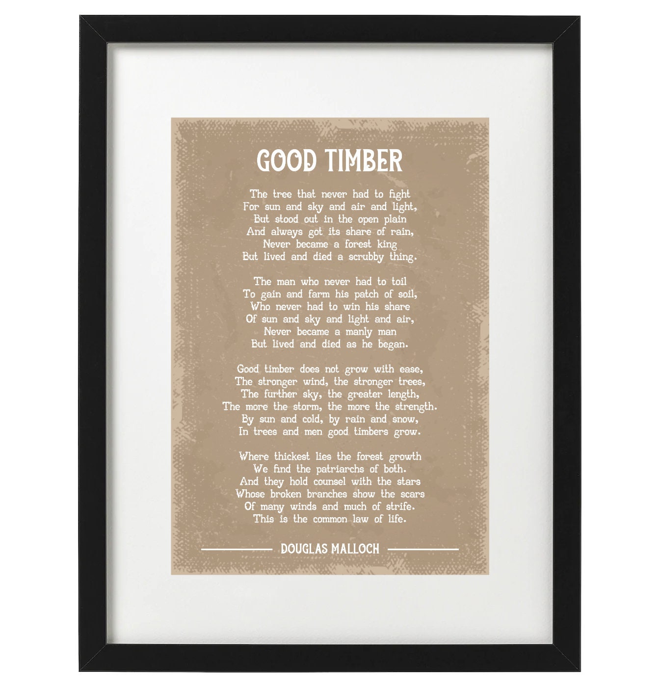 Douglas Malloch Good Timber Poem Art Print - Etsy