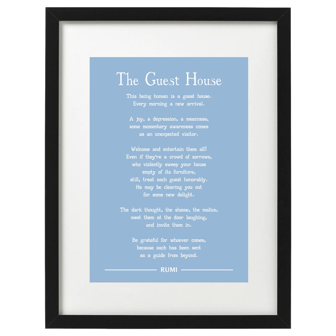 Rumi the Guest House Poem Art Print - Etsy
