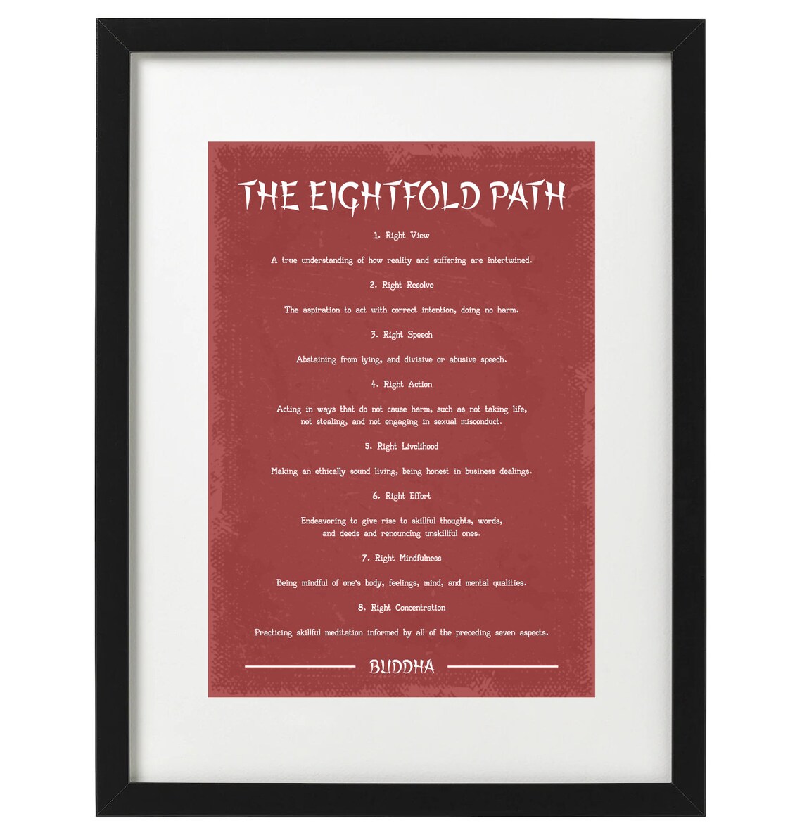 Buddhism the Eightfold Path Buddha Art Print - Etsy