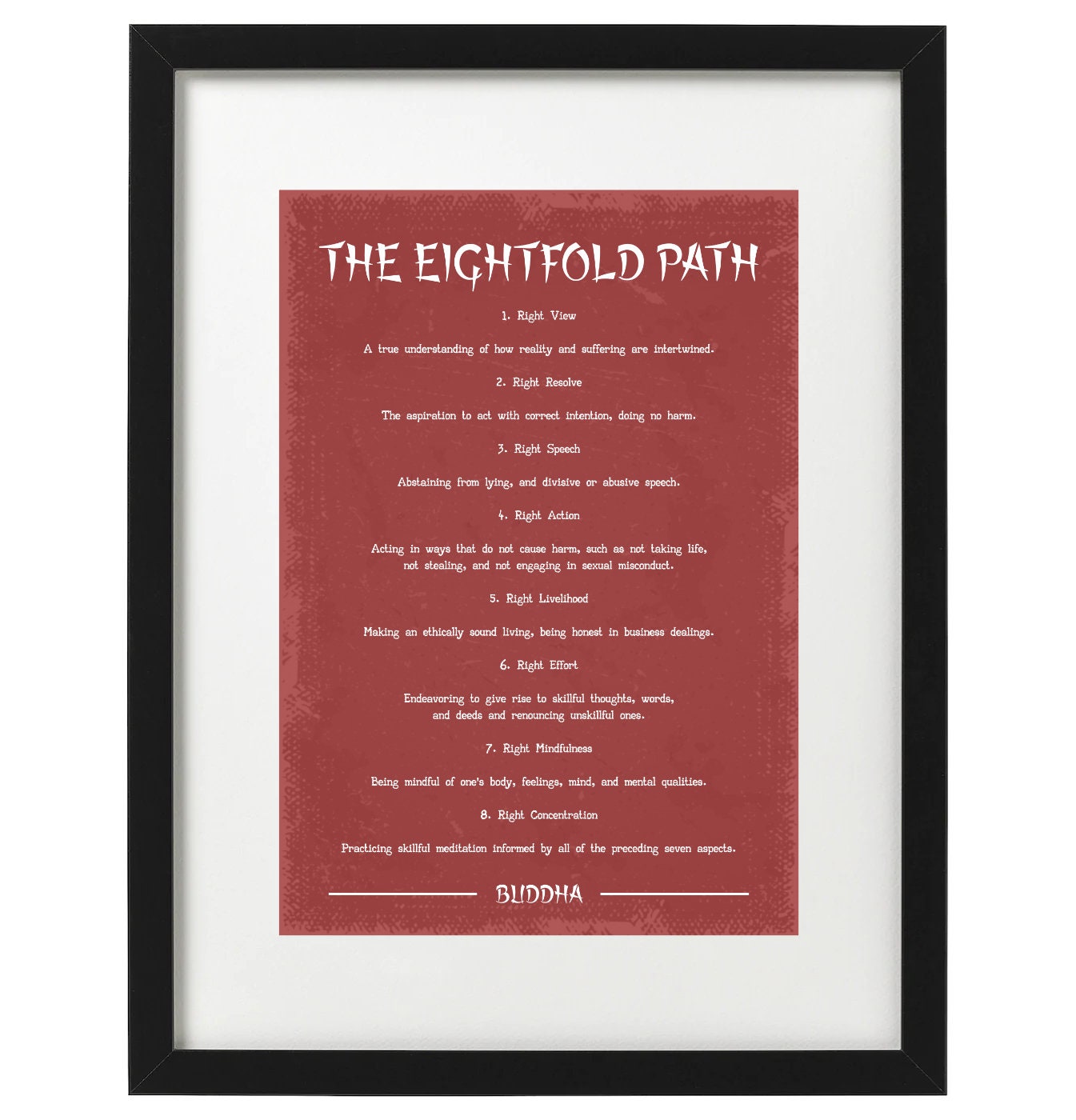 Buddhism the Eightfold Path Buddha Art Print - Etsy