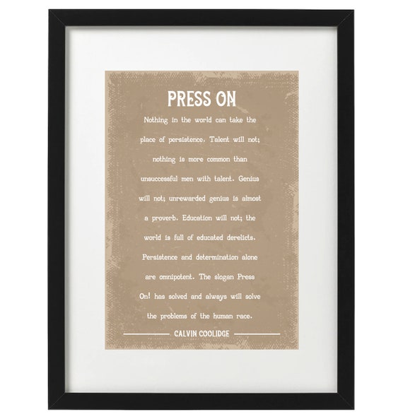 Calvin Coolidge Press on Quote Art Print - Etsy