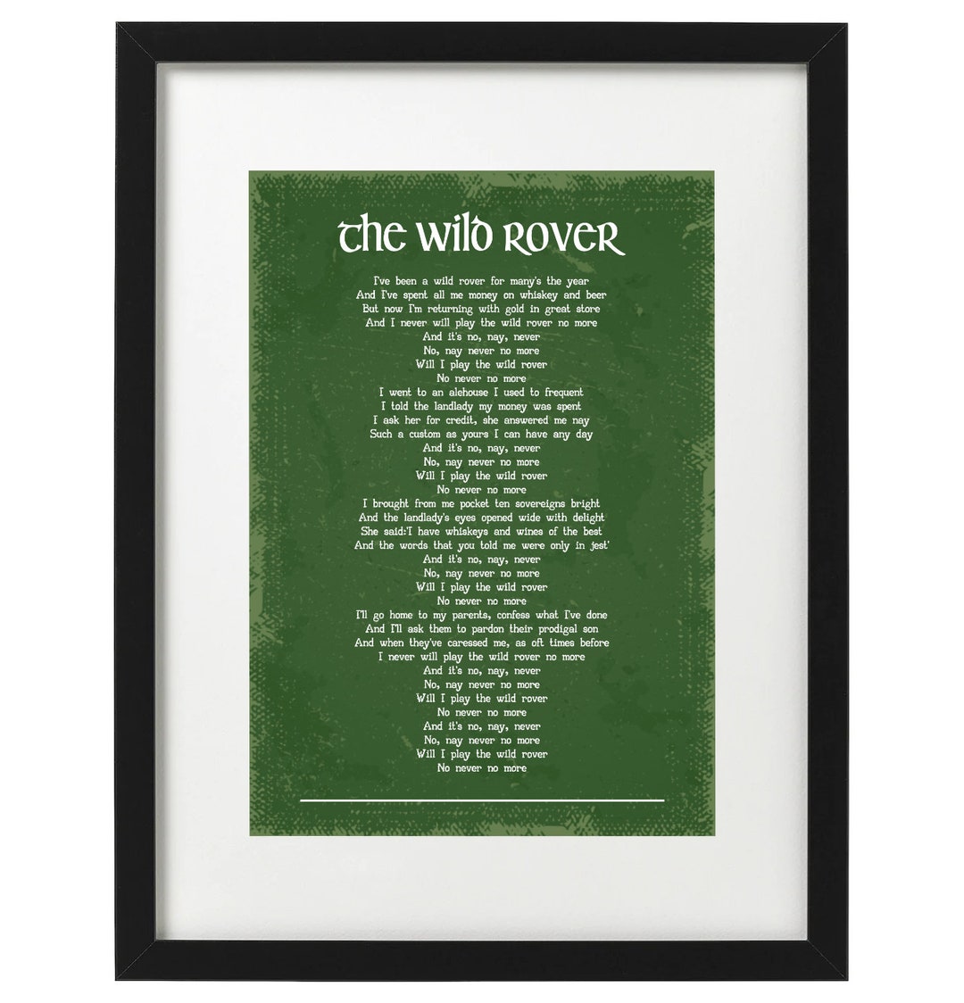 The Wild Rover Traditional Irish Song Art Print - Etsy UK