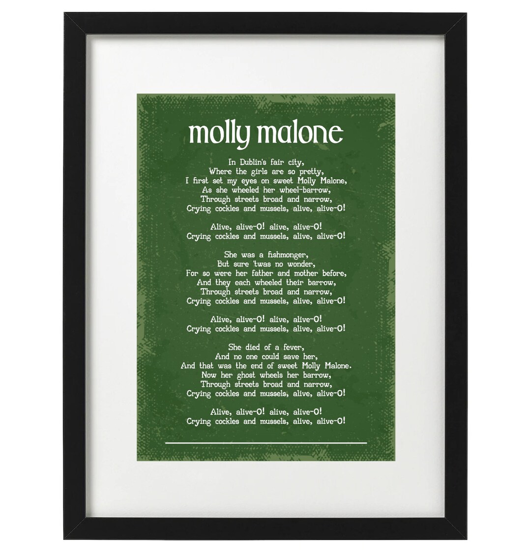 Molly Malone Traditional Irish Song Art Print - Etsy UK