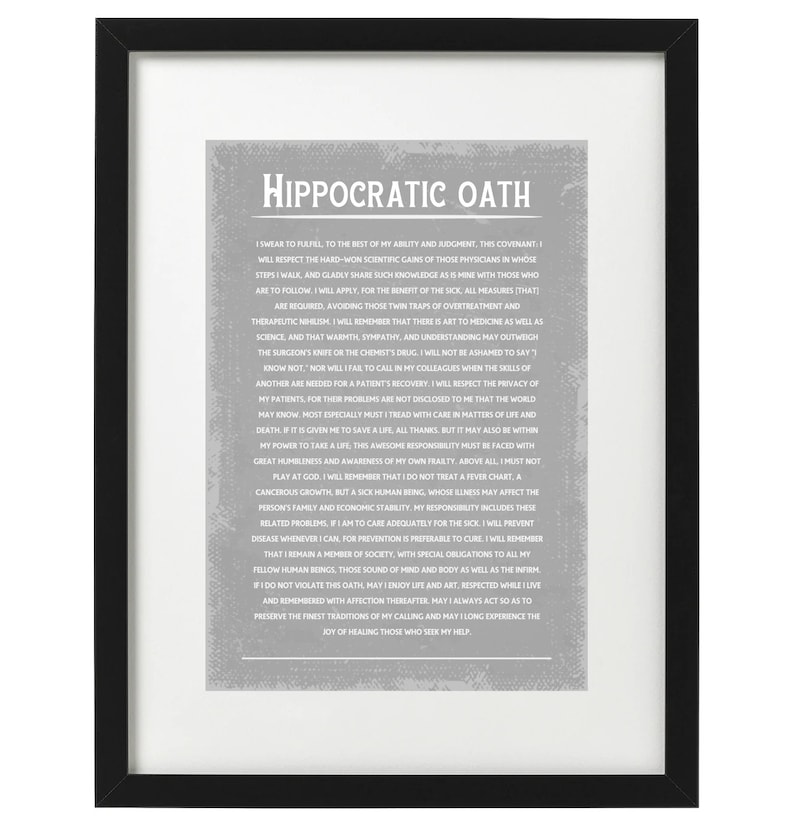 The Hippocratic Oath Art Print - Etsy