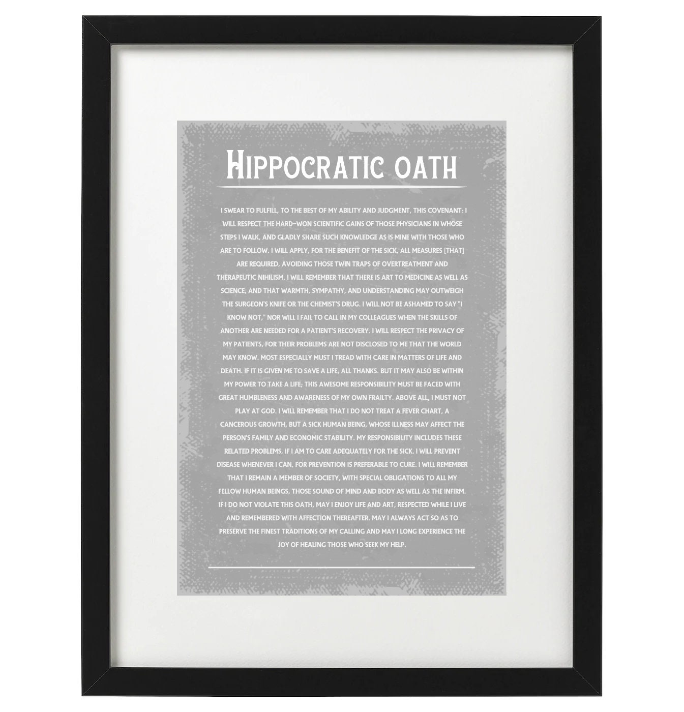 The Hippocratic Oath Art Print - Etsy